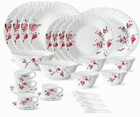 Hamilton Beach Opal Glass 42 Pcs Dinner Set | Buy Online | Ubuy United ...