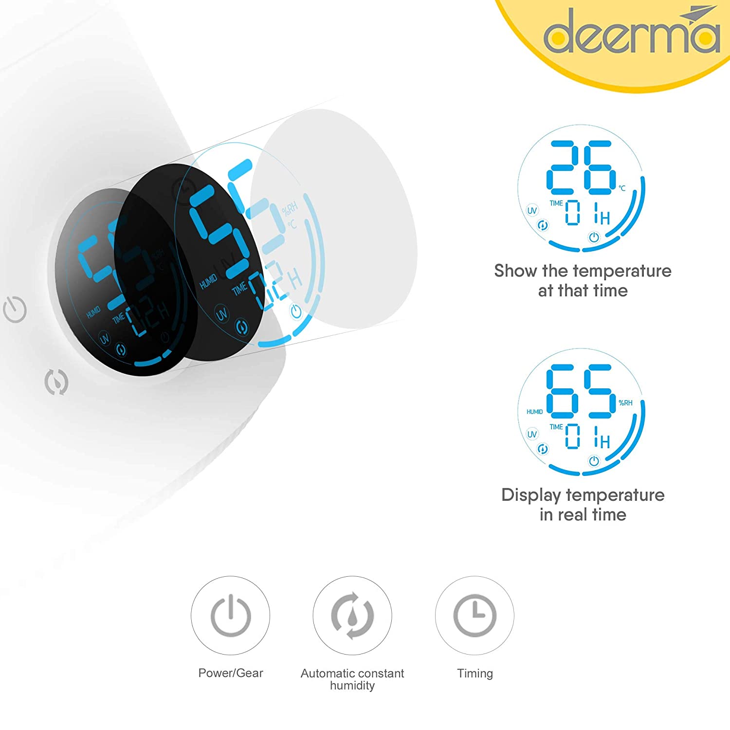 Deerma F628S Smart Humidifier With UV Lamp Sterilization Room Air Purifier | Buy Online | Ubuy ...