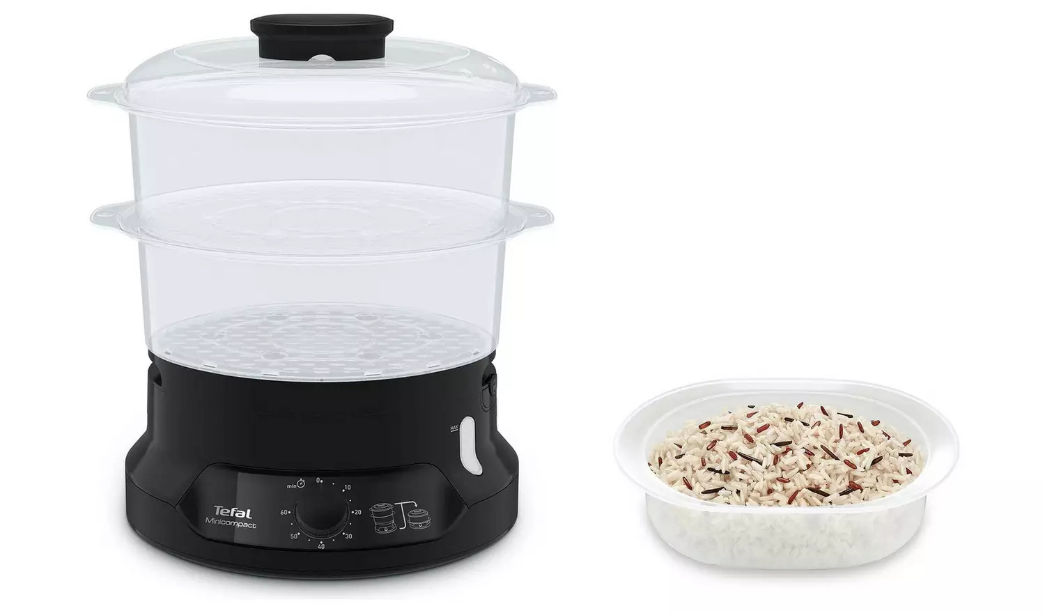 Tefal VC139865 Bowl Food Steamer Mini Compact Steam Cooker 1.2L 800w ...