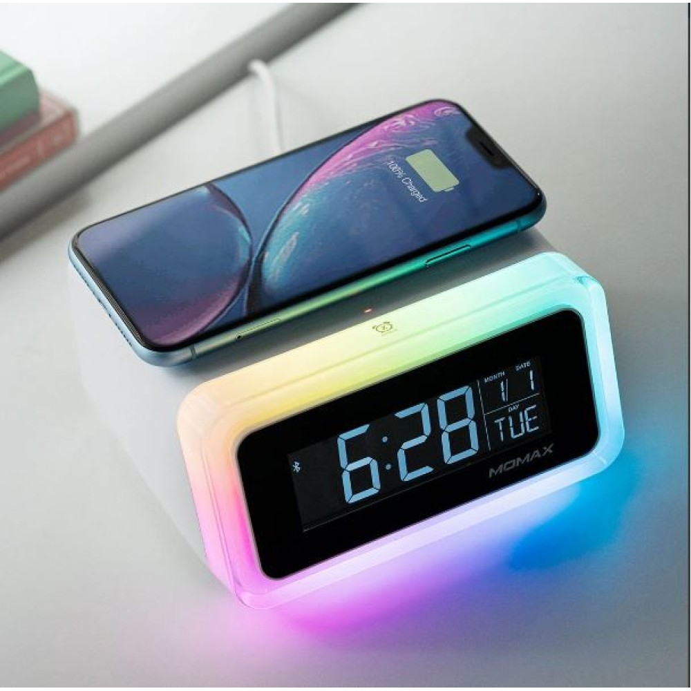 Momax Q.Clock 2 Wireless Charging Electronic Alarm Clock QC2 - White ...