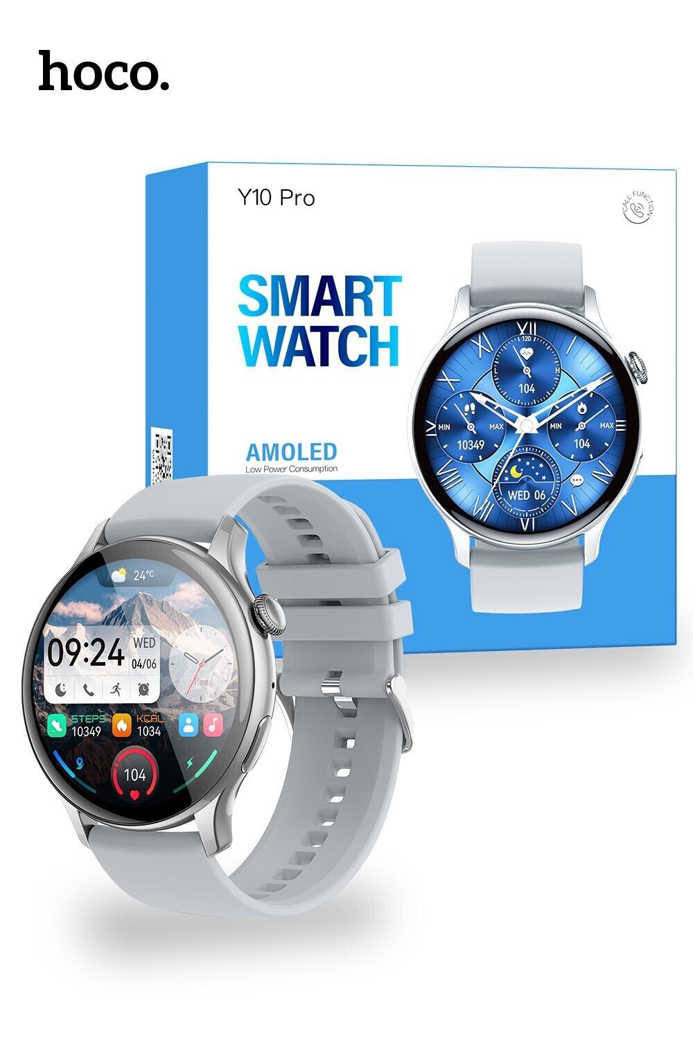 Hoco Y10 Pro AMOLED Screen Smart Sports Watch - Bright Black | Buy ...